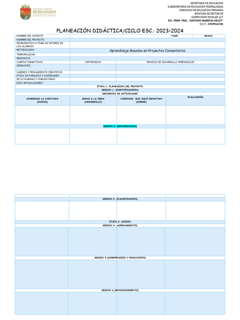 Formato de Planeacion Abpc | PDF | Evaluación | Cognición