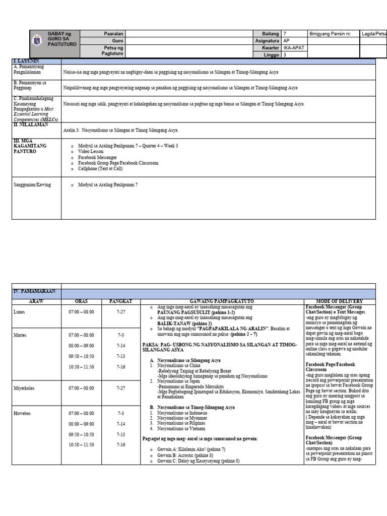 Gabay Sa Guro-Q4-W3 | PDF