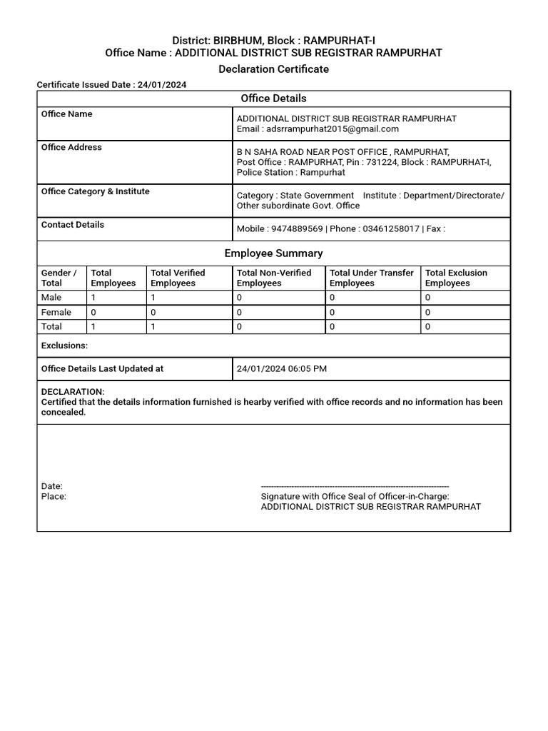Additional District Sub Register | PDF