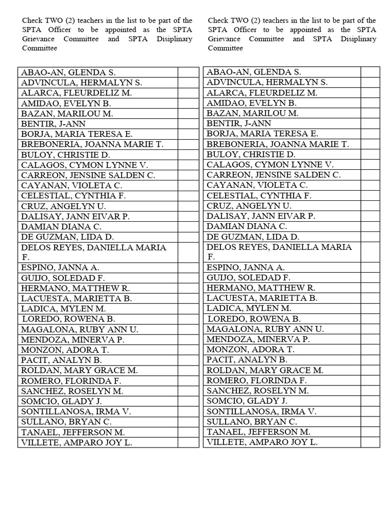 Balot Paper For Teacher Pta | PDF | Social Science