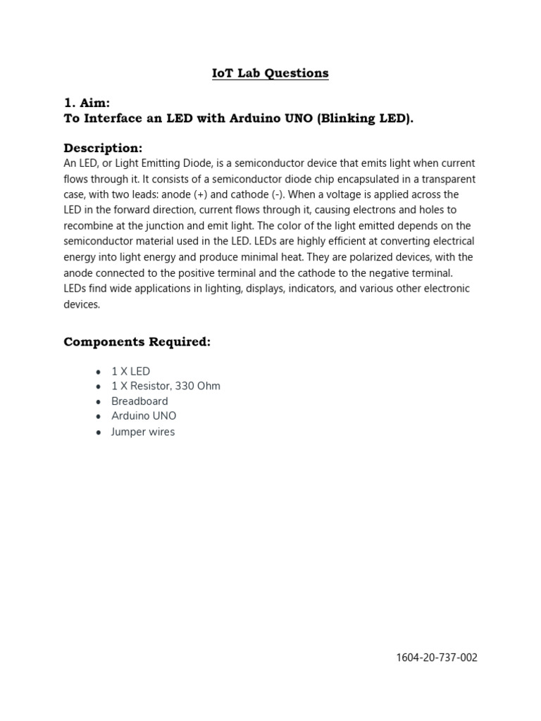 IoT Record[1] Copy | PDF | Arduino | Light Emitting Diode