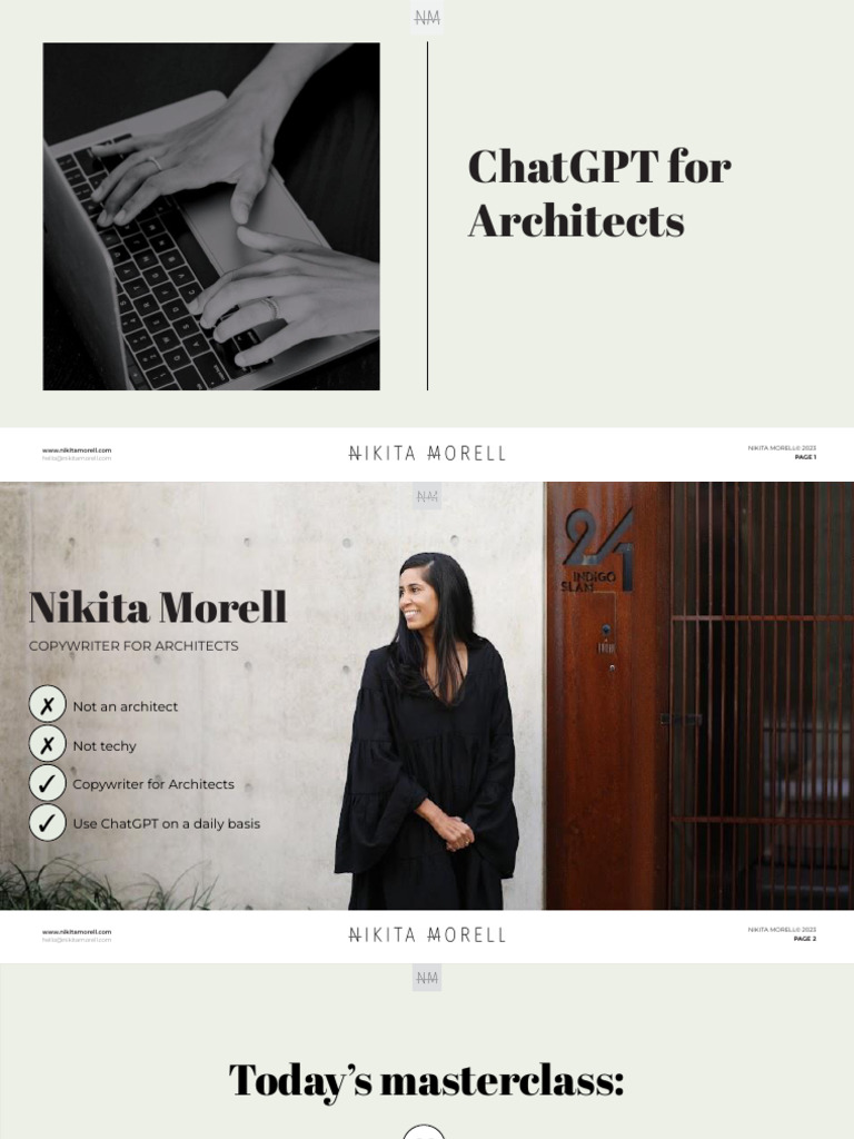 ChatGPT for Architects Masterclass Slides_NikitaMorell | PDF | Human Communication | Communication
