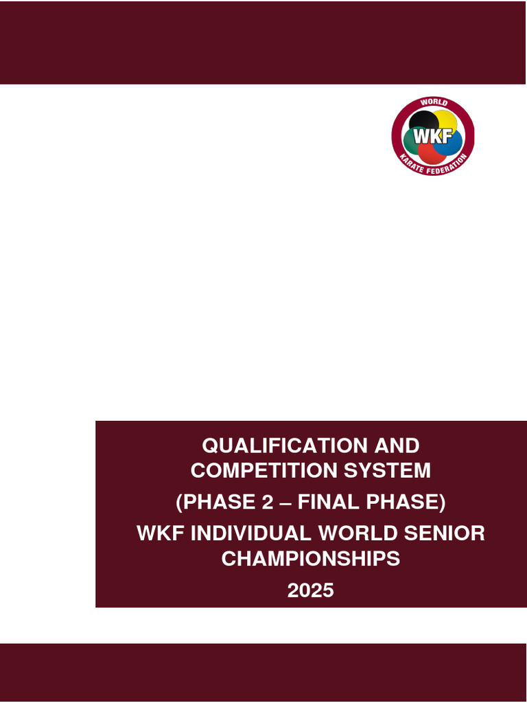 Competition System IndividualWorldSeniorChampionships2025 | PDF | Tournament | Sports Competitions