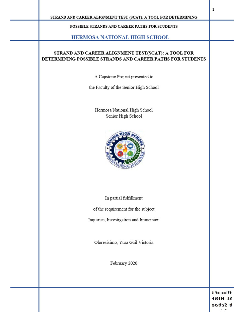 Capstone-Ict12 2020 Scat-1 | PDF | Validity (Statistics) | Cognition