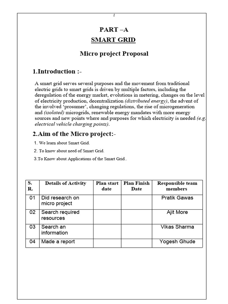 Smart Grid Micro Project Overview | PDF | Smart Grid | Electrical Grid