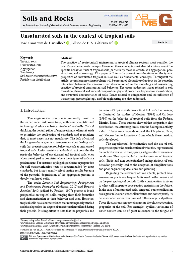 Unsaturated Tropical Soils: Key Insights | PDF | Porosity | Soil