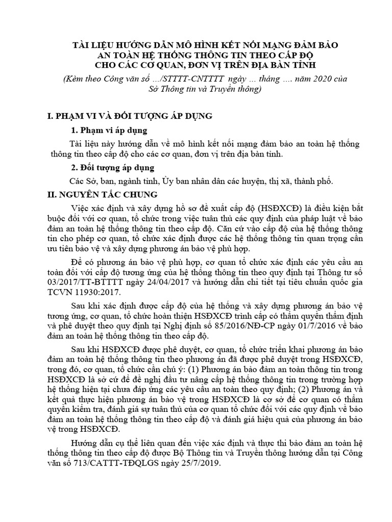 Tai Lieu HD Mo Hinh KNM ATTT Theo Cap Do v1 | PDF