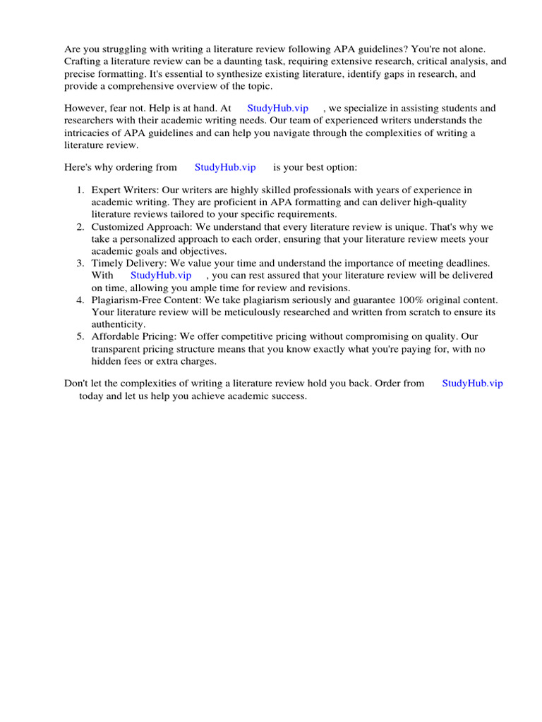 Apa Guidelines Writing Literature Review | PDF | Apa Style | Citation