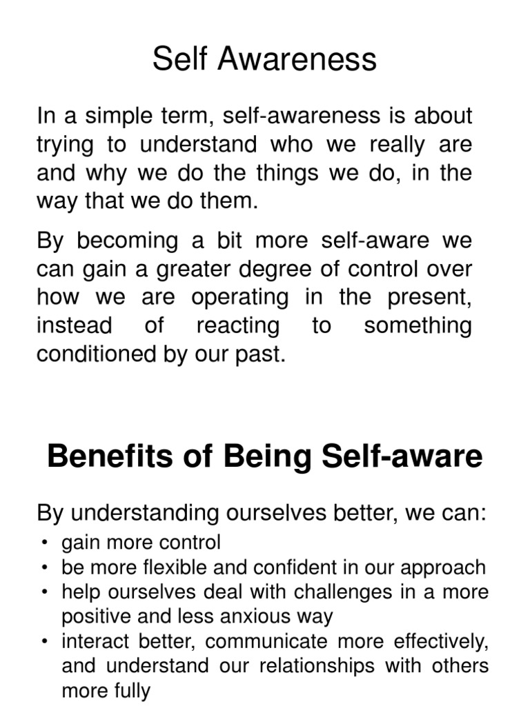 Self Awareness | PDF | Self Awareness | Metaphysics Of Mind