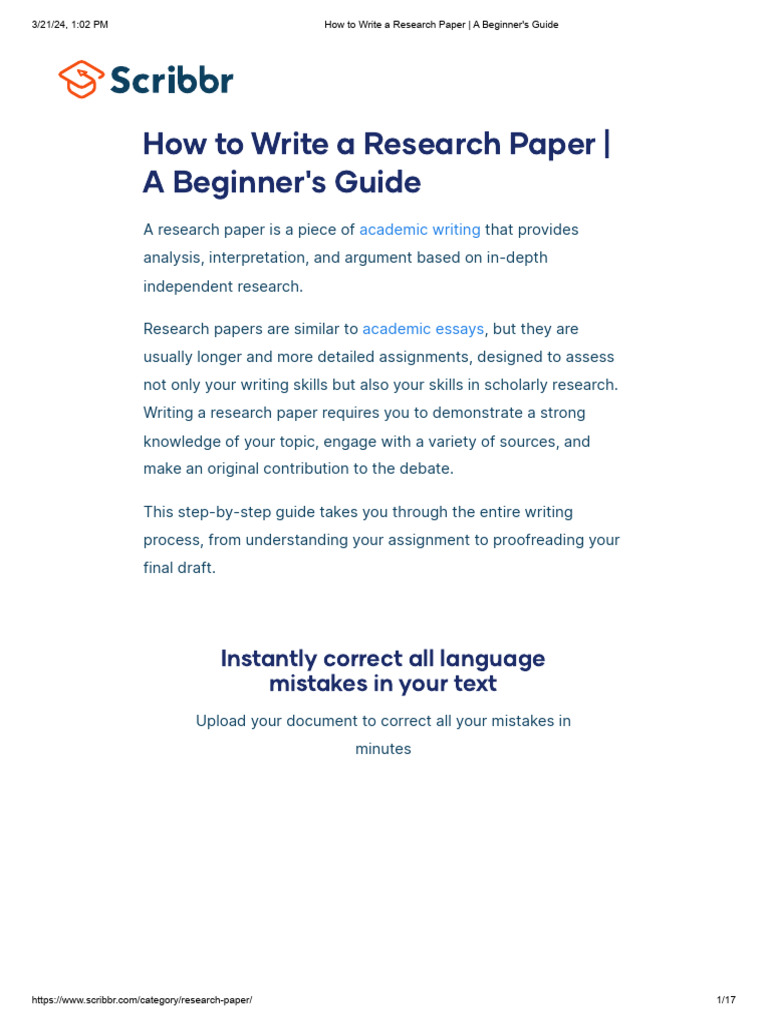 How To Write A Research Paper - A Beginner's Guide | PDF | Citation ...