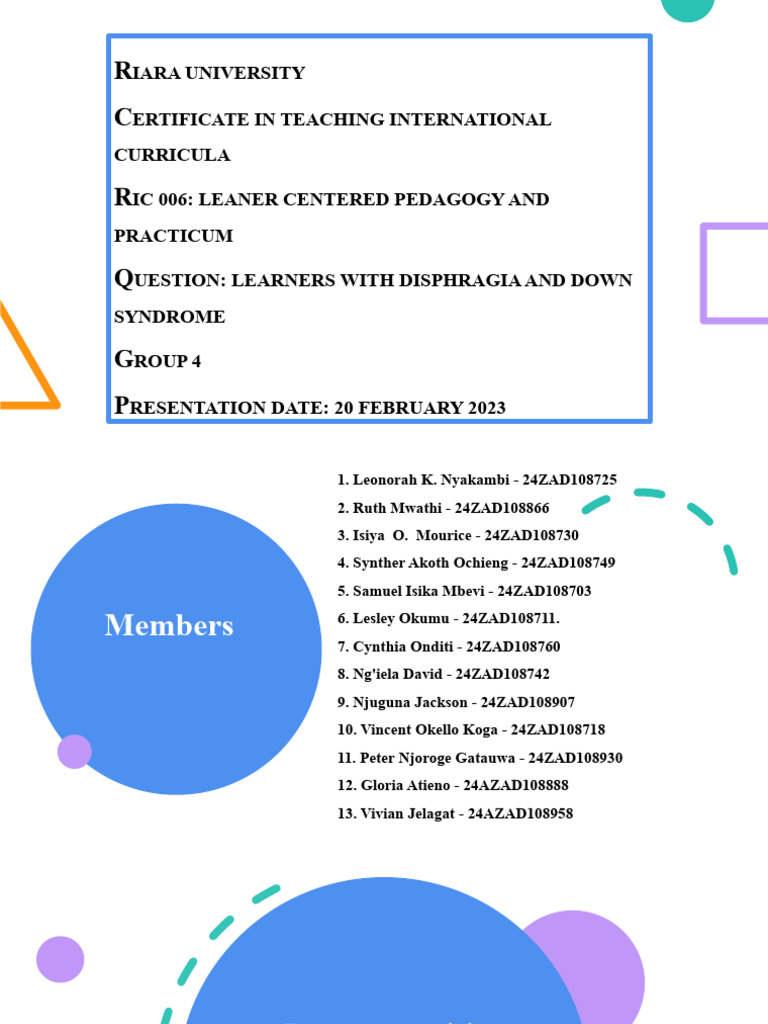 Group4 - Downsyndrome and Dysphragia | PDF | Differentiated Instruction | Child Development
