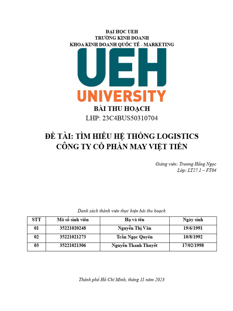 LQT - 23C4BUS50310704 - BTH - N5 - Final N P Cô | PDF