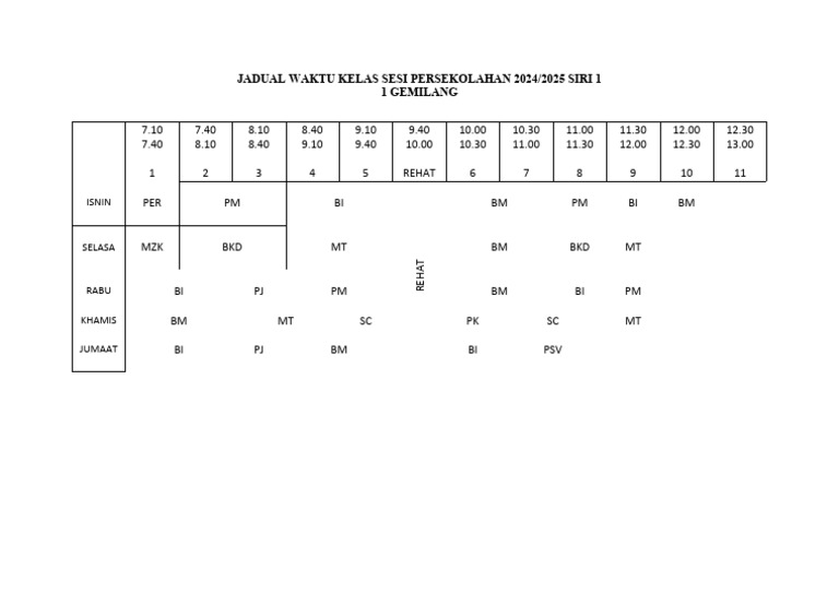 Time Table | PDF