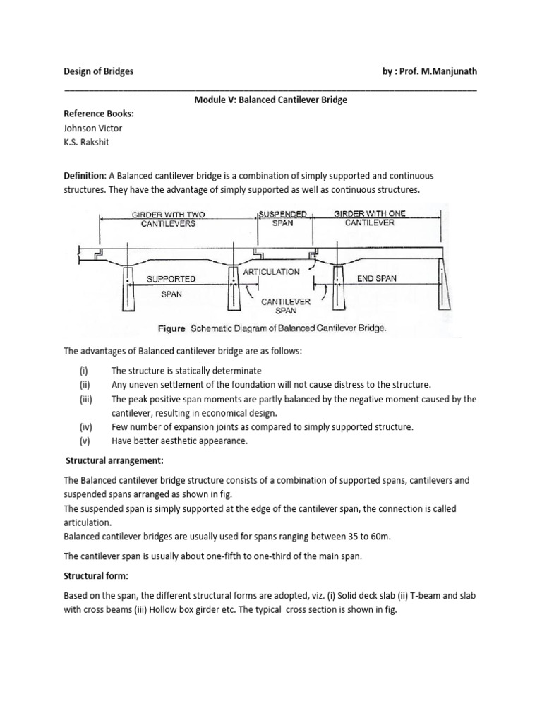 Balanced Cantilever Bridge | Download Free PDF | Bridge | Stress ...