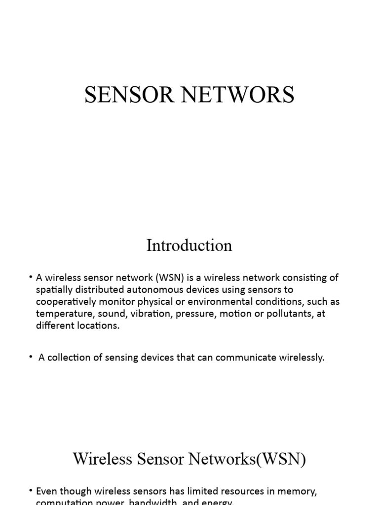 Sensor Networking | PDF | Wireless Sensor Network | Computer Network