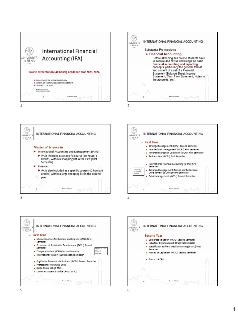 0) IFA Course Presentation 2023-2024 | PDF | International Financial ...