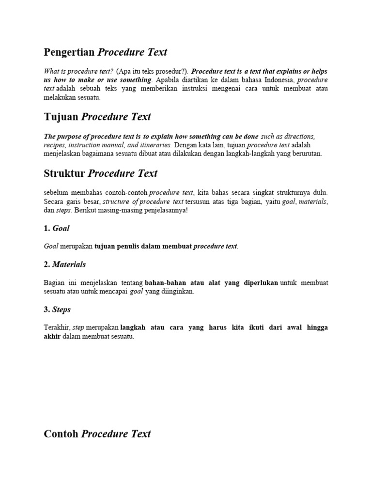 Procedure Text XI | PDF | Karier & Perkembangan