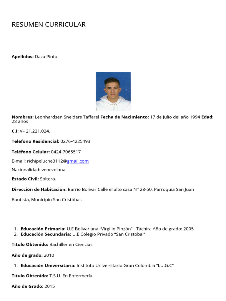 Leo Curriculo | PDF | Cuidado de la salud | Medicina