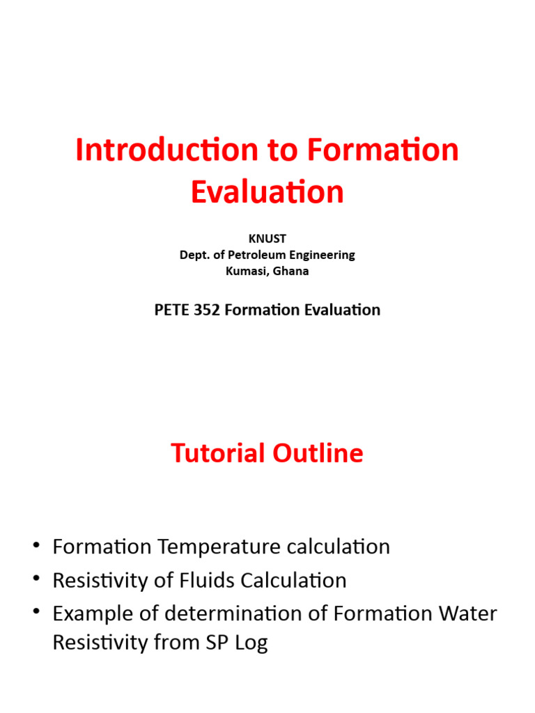 Formation Evaluation Julius 6 | PDF | Temperature | Electrical ...