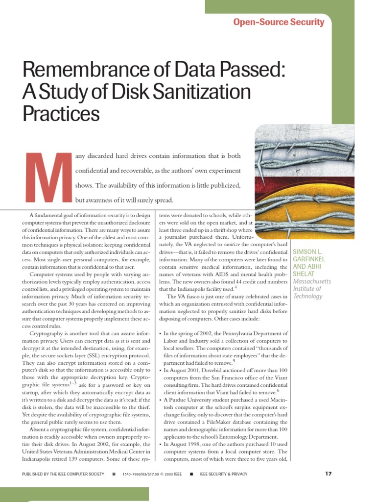 Disk Sanitization Practices | PDF | File System | Computer File