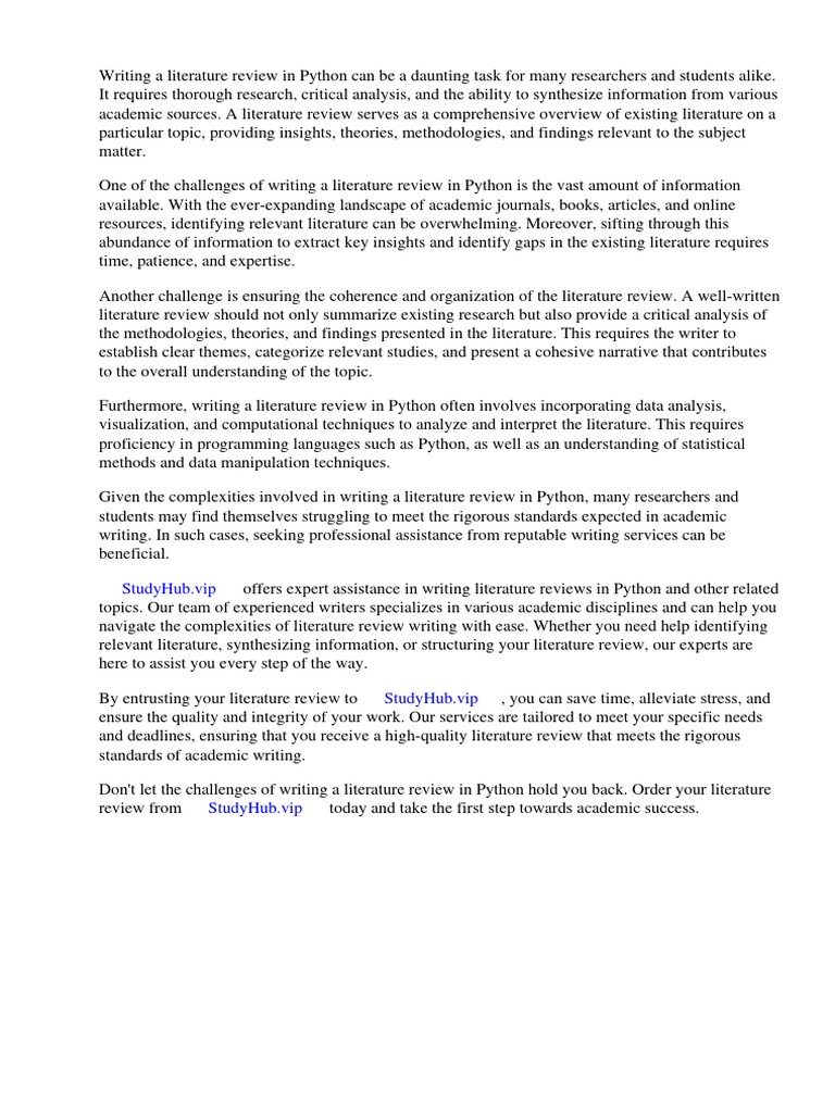 Literature Review Python | PDF | Python (Programming Language ... Literature Review Python | PDF | Python (Programming Language ...