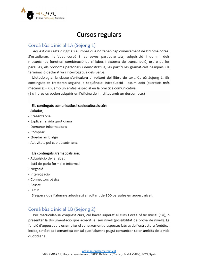 Descripcio Cursos | PDF