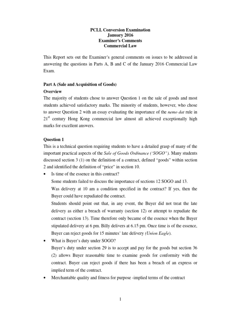 PCLL Exam Insights: Commercial Law | PDF | Bankruptcy | Insolvency