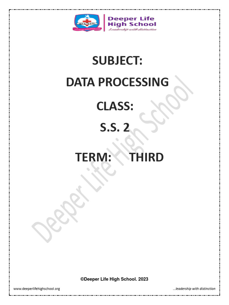 Ss 2 Data Processing Third Term - Note | PDF | Graphics | 3 D Computer Graphics