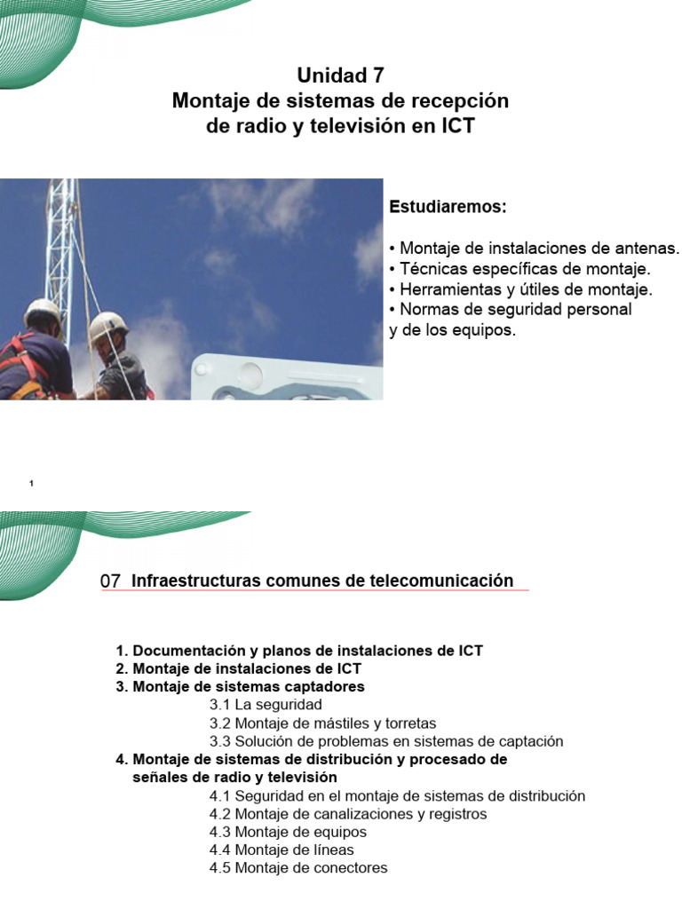 U7 Presentacion ICT | PDF | Conector eléctrico | Antena (Radio)