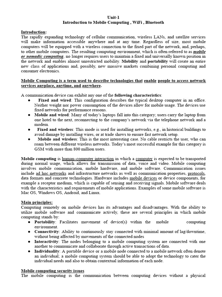 1.1 Introduction | PDF | Computer Network | Mobile Computing
