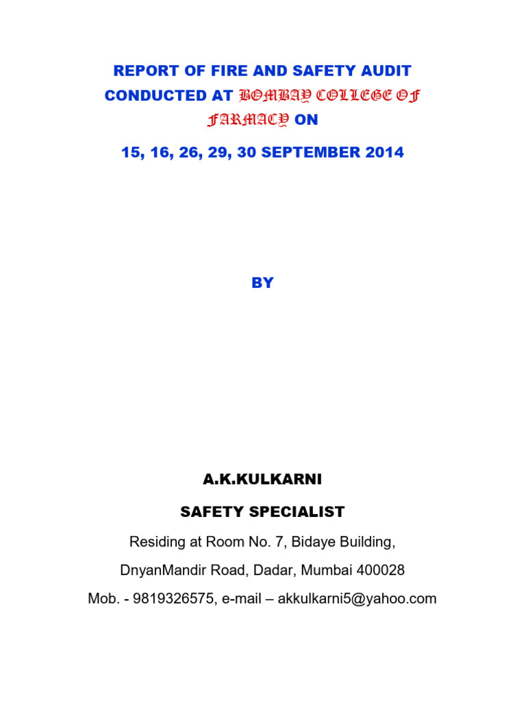 BCP Report Fire and Safety | PDF | Housekeeping | Fires