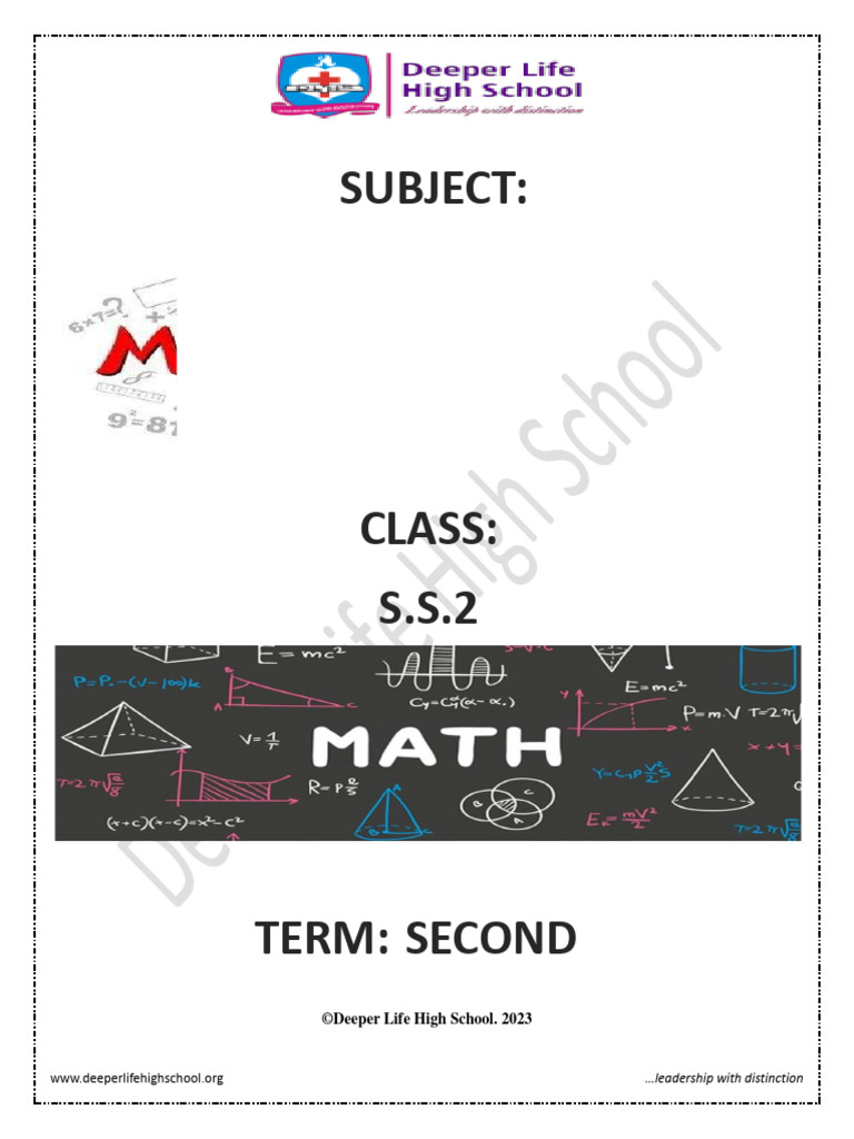 S.S.2 Mathematics Scheme of Work | PDF | Circle | Trigonometric Functions