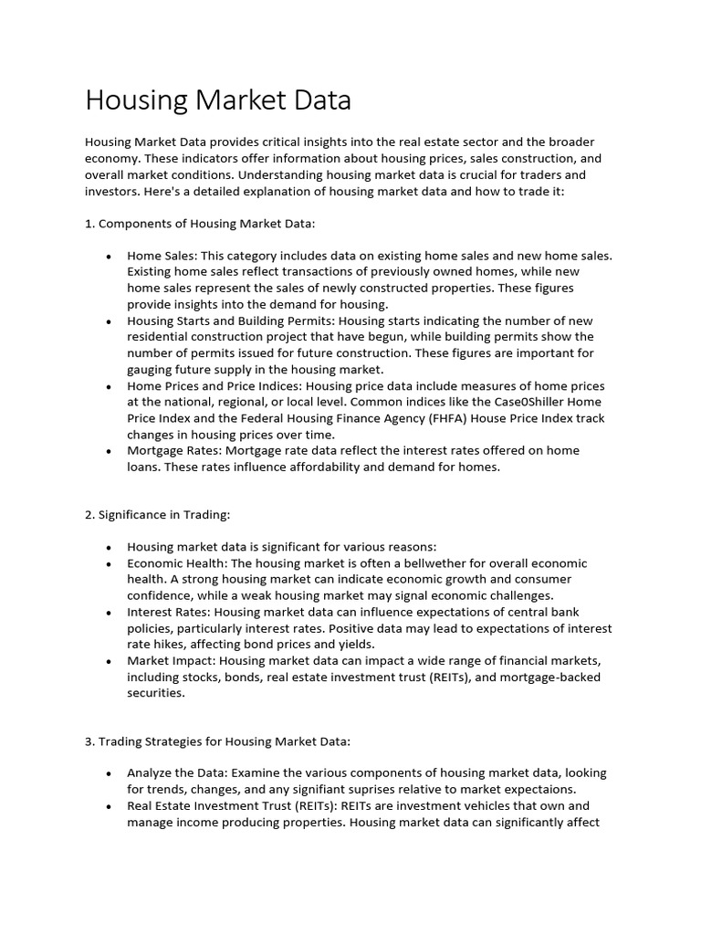 Housing Market Data | Download Free PDF | Real Estate Economics | Housing