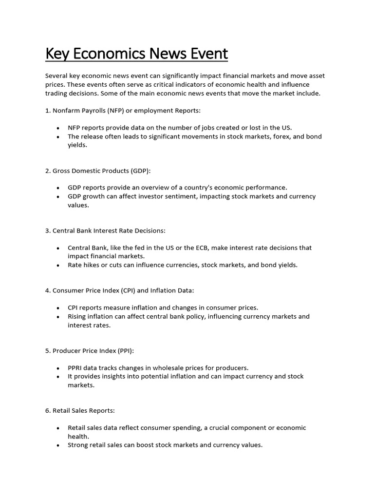 Key Economics News Event | PDF | Foreign Exchange Market | Inflation