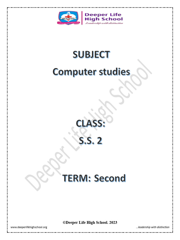 SS2 E-Note Second Term Computer | PDF | Computer File | Backup