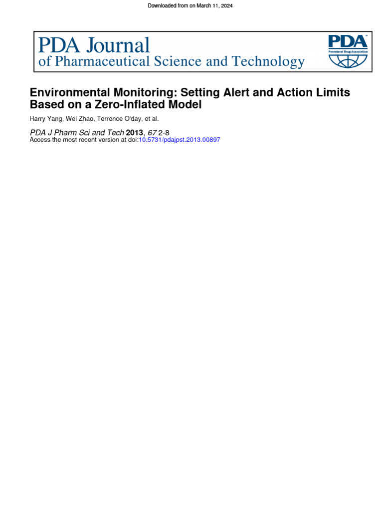Setting Alert Limits in Environmental Monitoring | PDF | Poisson ...
