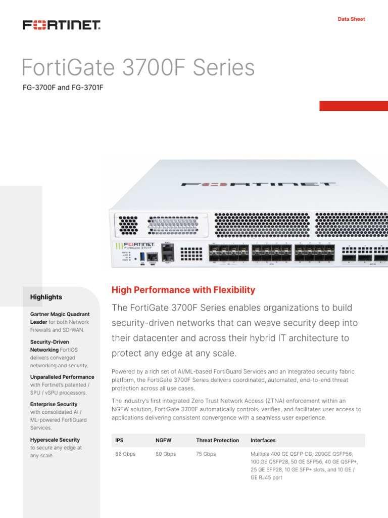 fortigate-3700f-series | PDF | Security | Computer Security