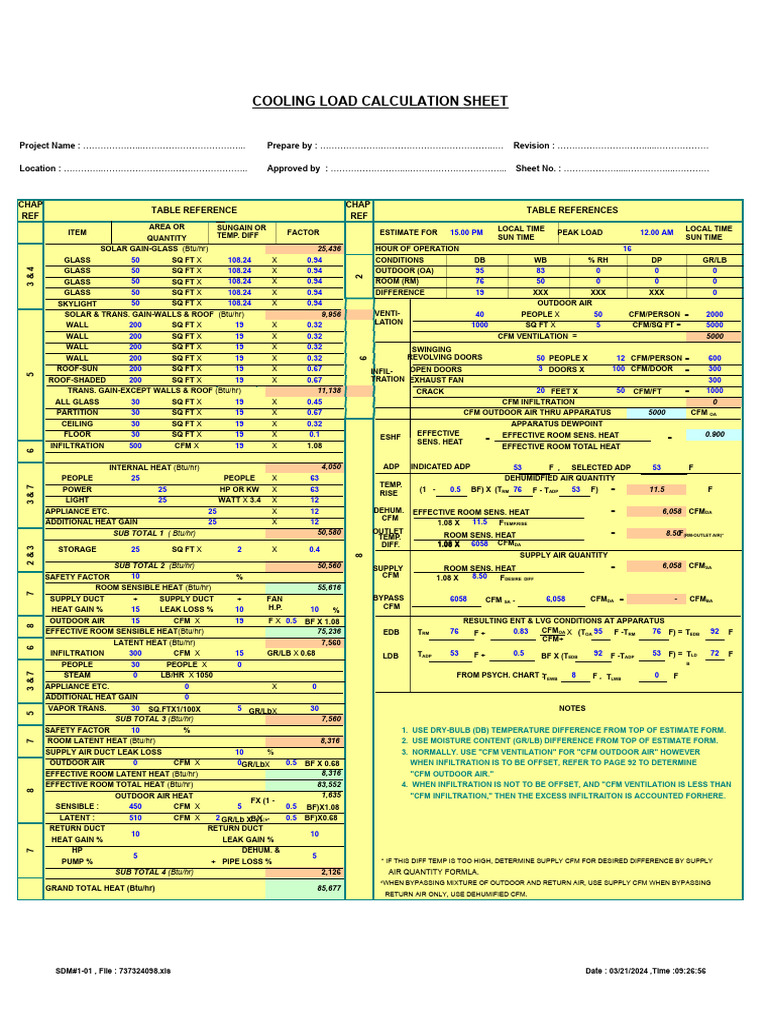 Load - Calculation - Carrier | PDF | Air Conditioning | Ventilation ...