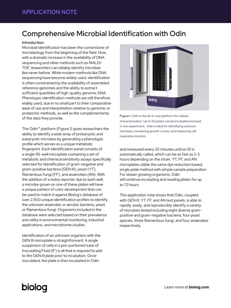 00A 097 Comprehensive Microbial Identification With Odin | PDF ...