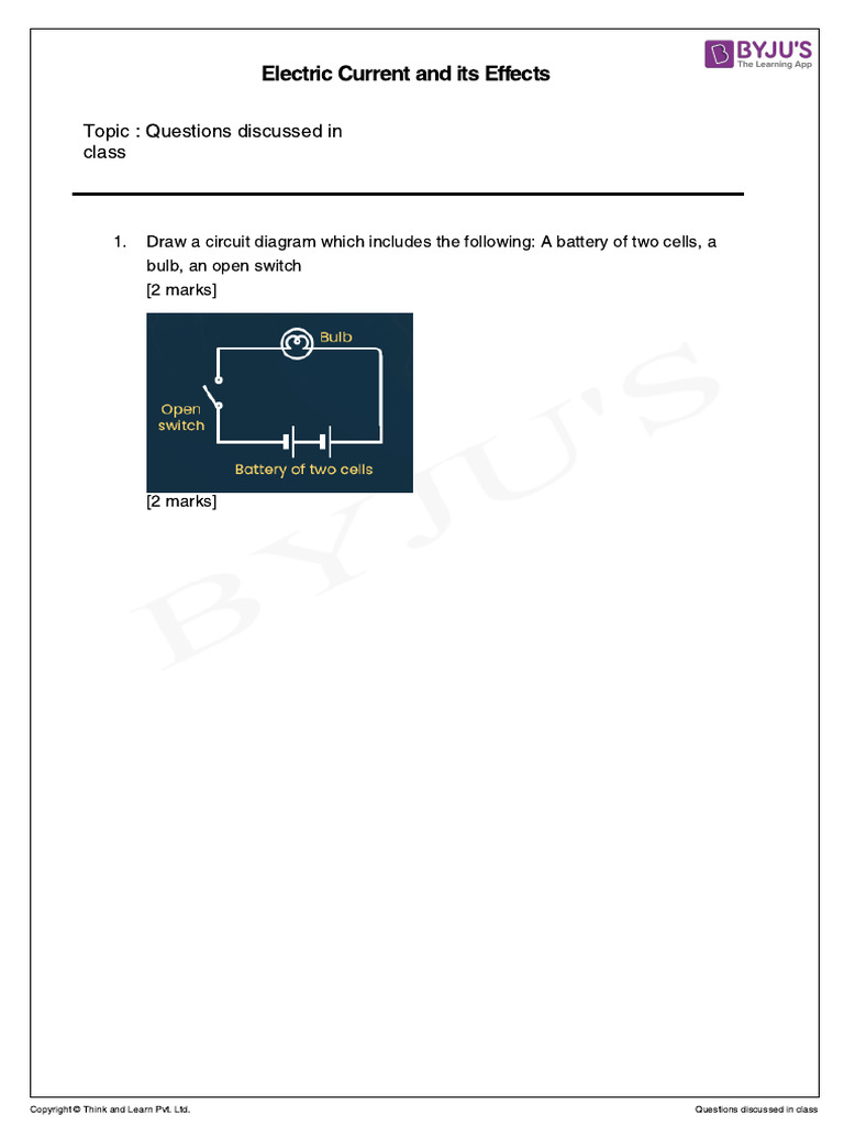 Elec Current Questions Discussed in Class | PDF | Electricity ...