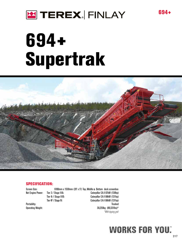 Terex Finlay 694 | PDF | Belt (Mechanical) | Engines
