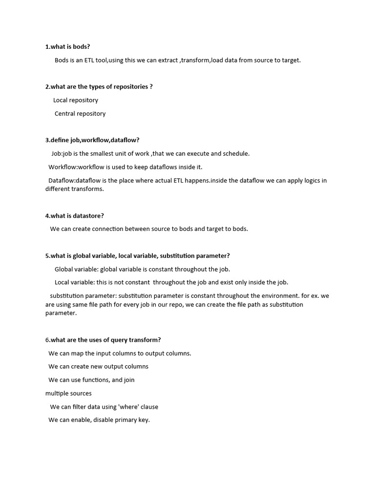 BODS interview qstns.docx | PDF | Parameter (Computer Programming) | Computer Engineering