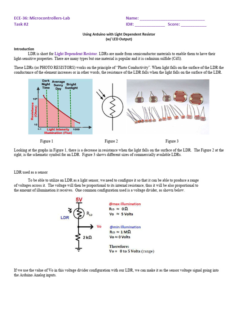 Task#2 LDR | Download Free PDF | Electrical Resistance And Conductance | Arduino