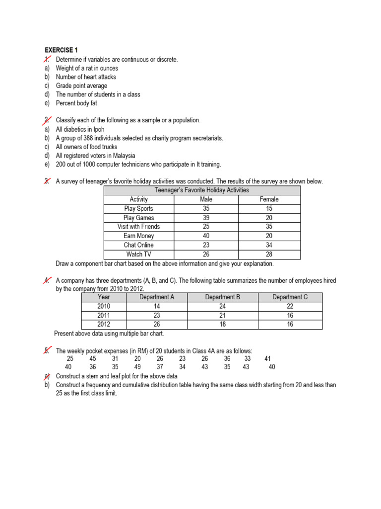 EXERCISE 1 STA104 | PDF | Histogram