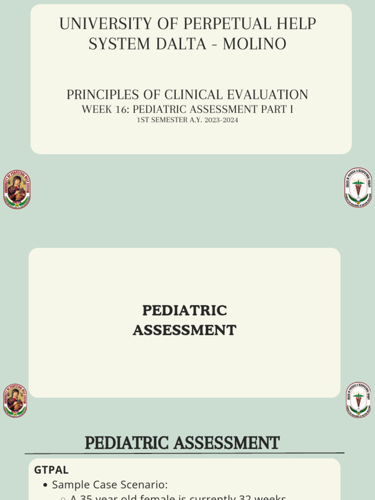 Week 16 Pedia Assessment Part I | PDF | Infants | Blood Pressure