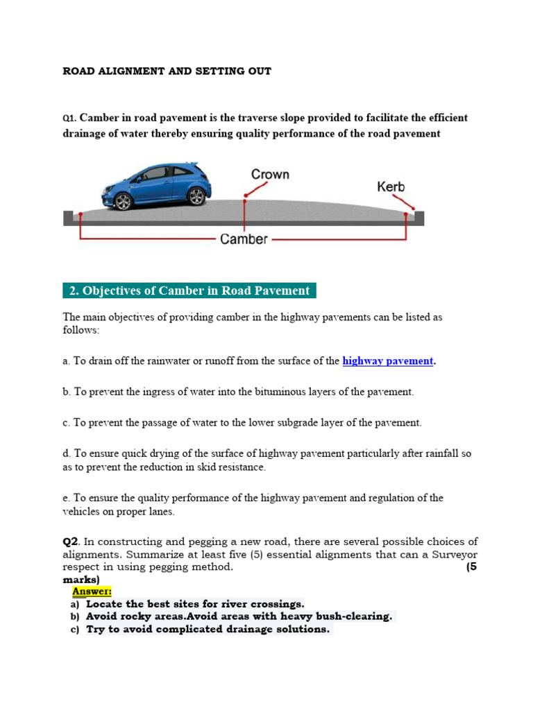 ROAD ALIGNMENT AND SETTING OUT RESEARCH | PDF
