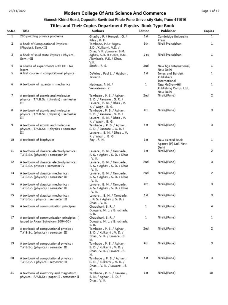 Physics Textbooks and Resources List | PDF | Physics | Matter