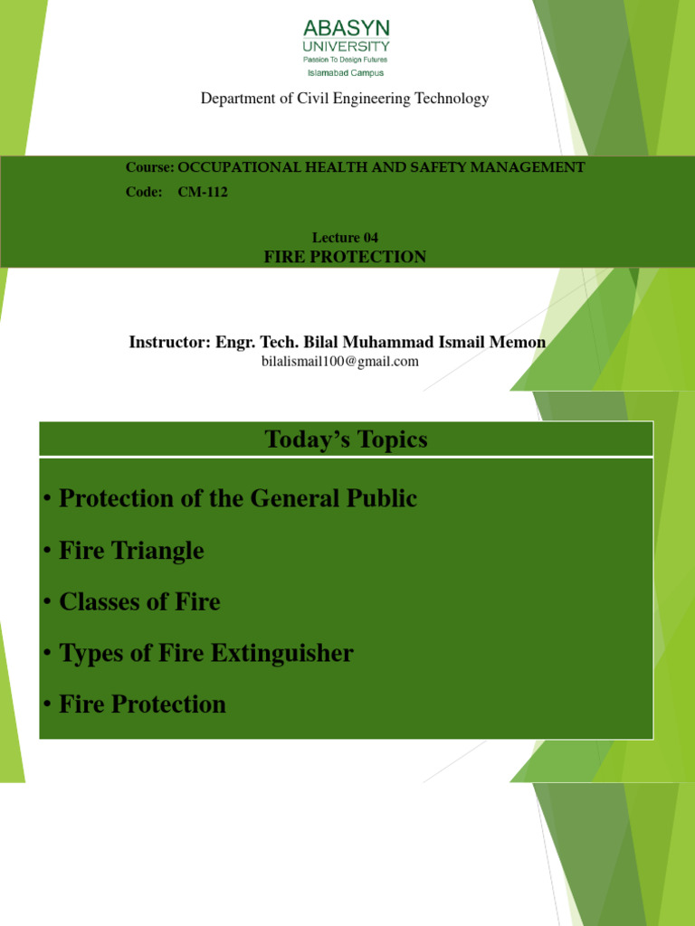 Lec 4. Fire Protection (CM-112) | PDF | Fires | Materials