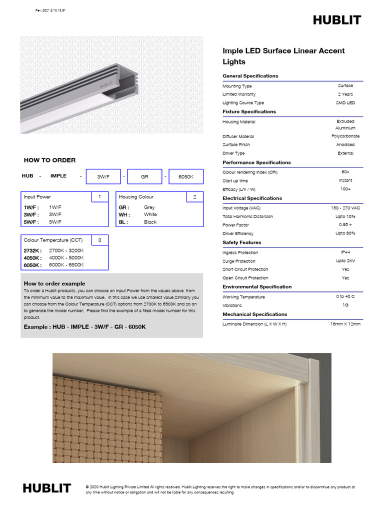Imple LED Surface Linear Accent Lights | PDF | Lighting | Electrical ...