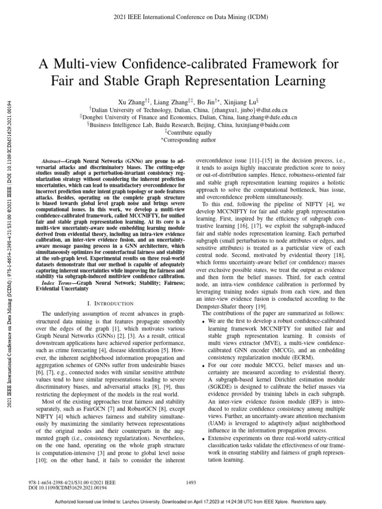 A Multi-View Confidence-Calibrated Framework For Fair and Stable Graph Representation Learning ...